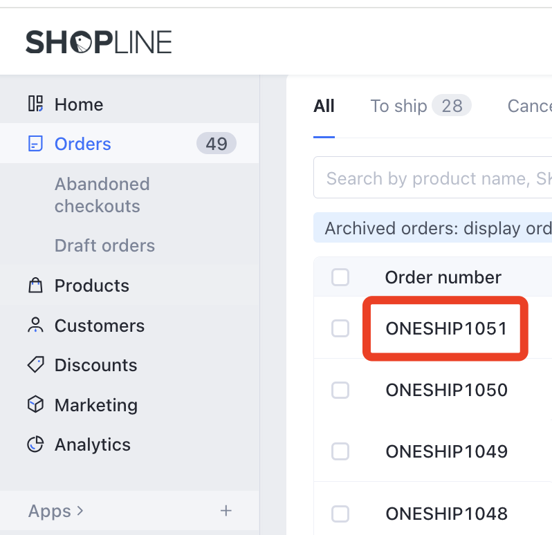 Sync store orders to OneShip – OneShip